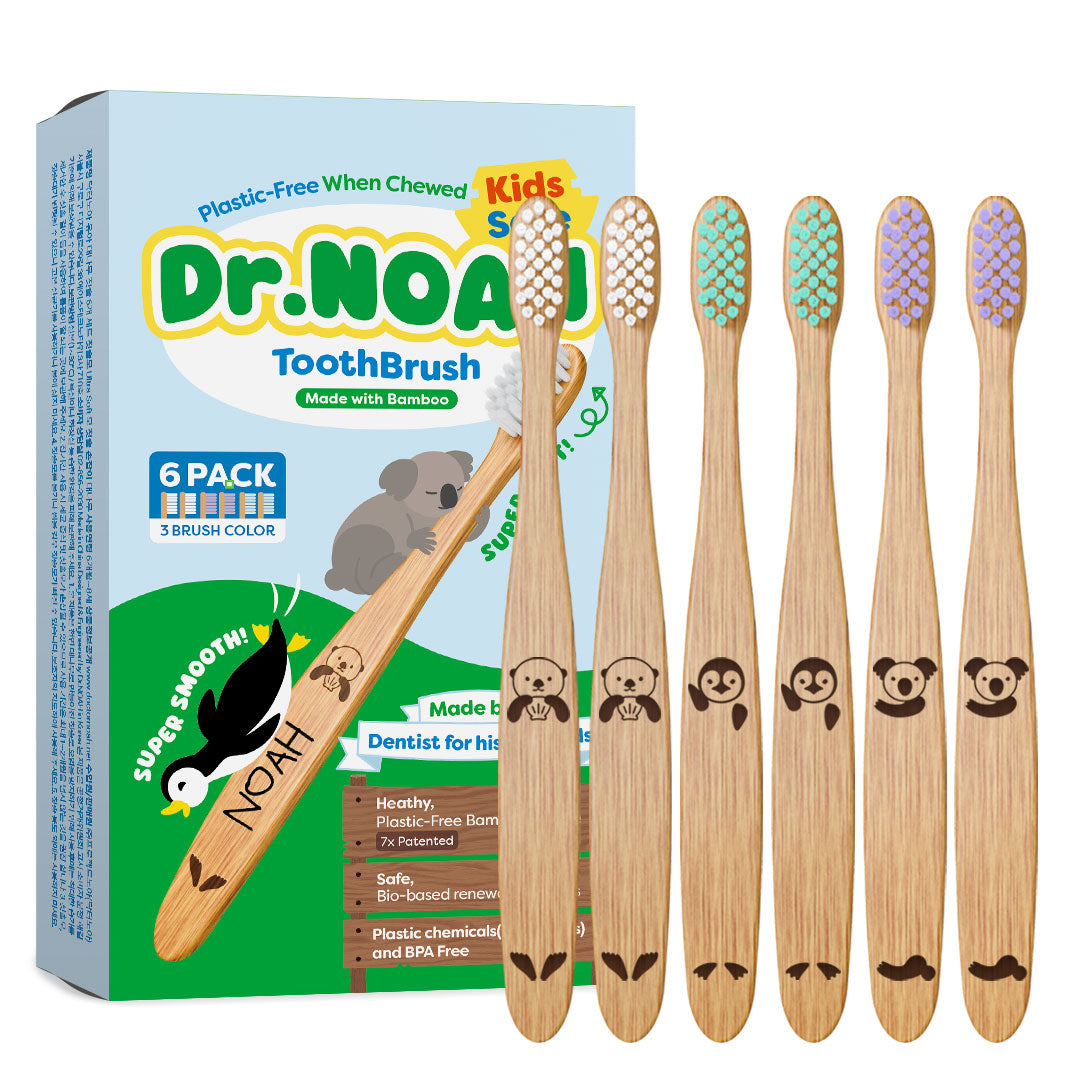 DR.NOAH Kids Bamboo Toothbrush 6 Pack – DR.NOAH US